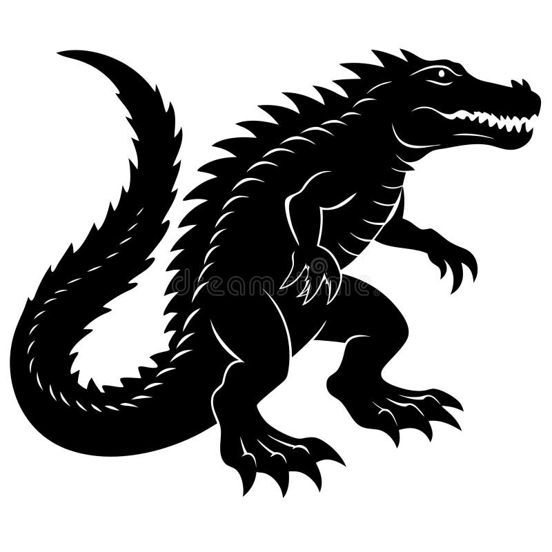 Alligator Silhouette Vector Reptile Animal Design Stock Vector ...