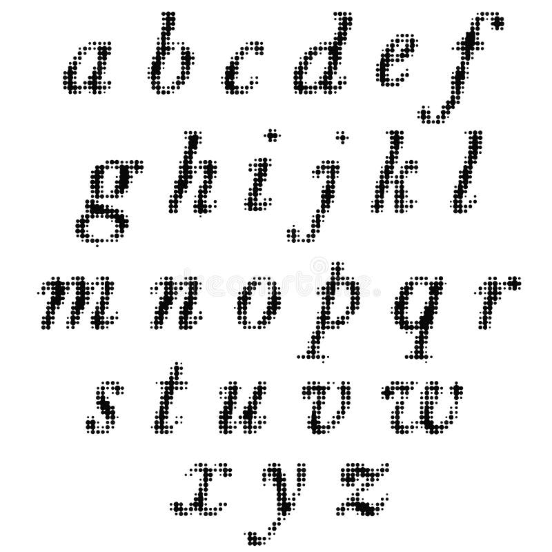 Black Alphabet Isolated on White Background. Set of Black Letters Stock ...