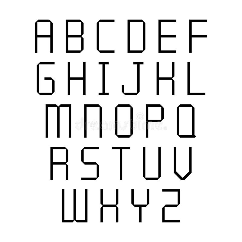 White Alphabet Letters on Black Background Stock Vector - Illustration ...