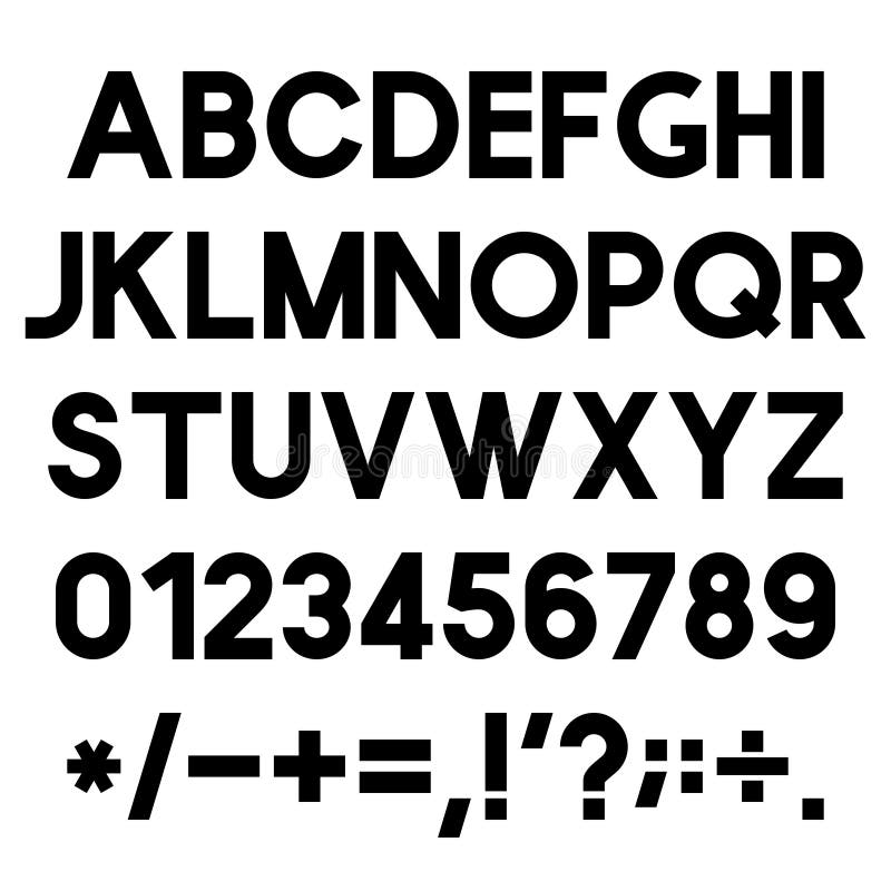 Black Strict Serif Font stock vector. Illustration of black - 97096627