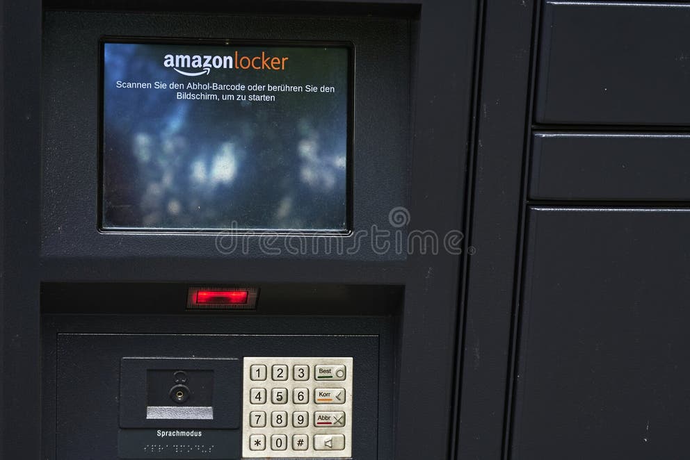 Black Amazon Lockers for Parcels of Customers Editorial Stock Image ...