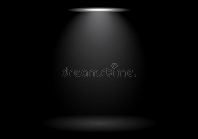 Black Ambient White Spot Light Background Vector Illustration Stock ...