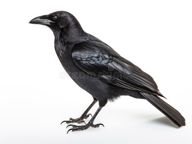 A Black American Crow on a White Stock Illustration - Illustration of ...