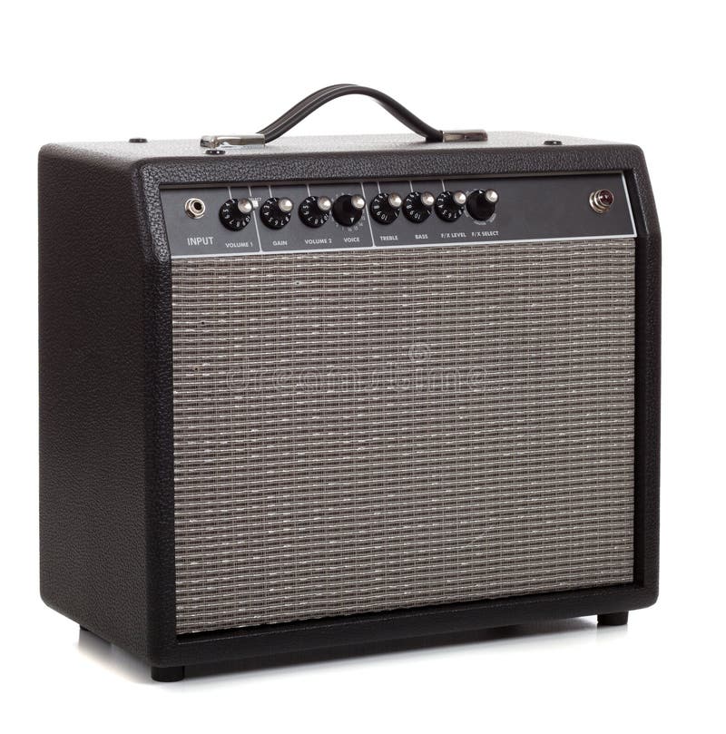 A Black Amp on a White Background Stock Photo - Image of cabinet, black ...