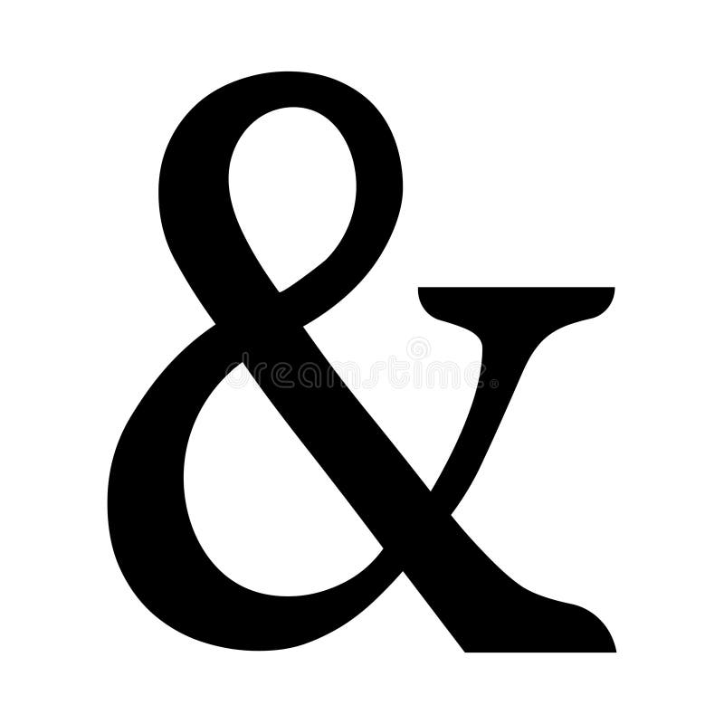 Black Ampersand Symbol, Union Sign and Stock Vector - Illustration of ...