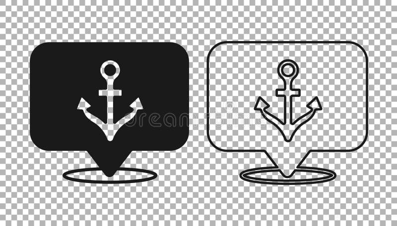 Black Anchor Icon Isolated on Transparent Background. Vector Stock ...