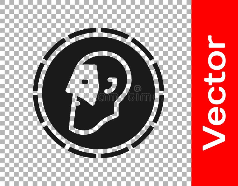 Black Ancient Coin Icon Isolated on Transparent Background. Vector ...