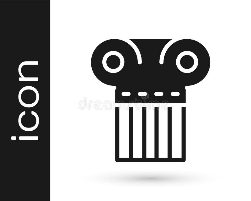 Black Ancient Column Icon Isolated on White Background. Vector Stock ...