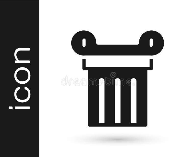Black Ancient Column Icon Isolated on White Background. Vector Stock ...