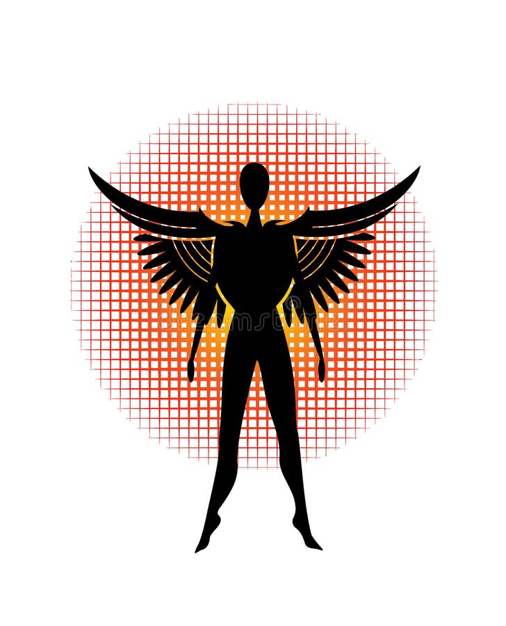 Black Angel Silhouette Logo Design Stock Vector - Illustration of naked ...