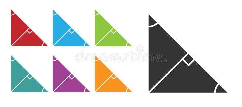 Black Angle Bisector of a Triangle Icon Isolated on White Background ...