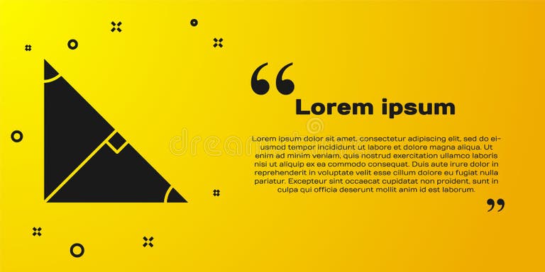 Black Angle Bisector of a Triangle Icon Isolated on Yellow Background ...