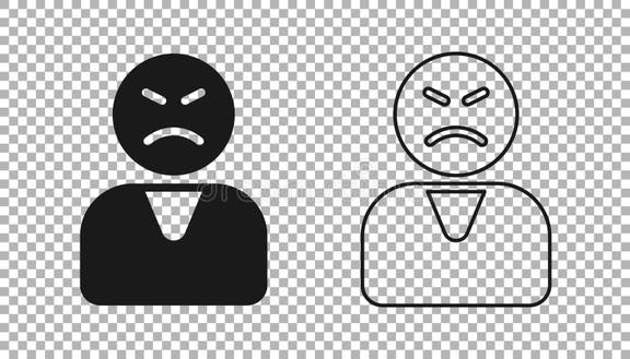 Black Angry Customer Icon Isolated on Transparent Background. Vector ...