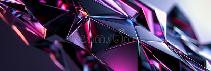 Black Angular Shapes and Lines, Dark Purple Gradient Background and ...