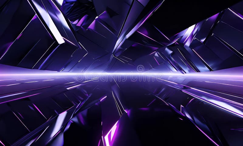 Black Angular Shapes and Lines, Dark Purple Gradient Background and ...