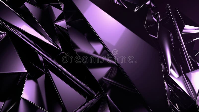 Black Angular Shapes and Lines, Dark Purple Gradient Background and ...