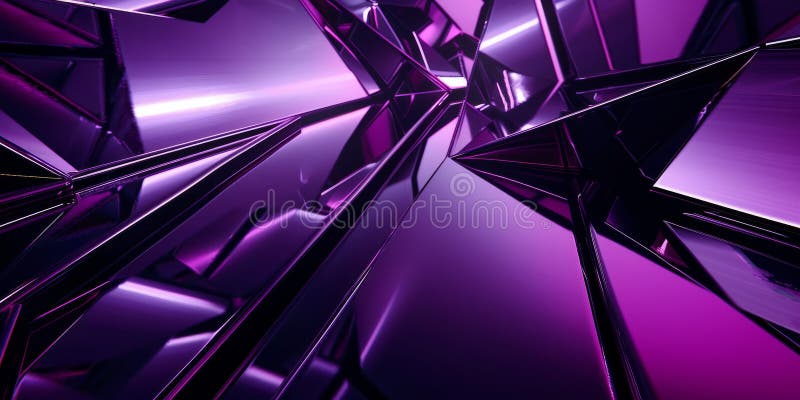 Black Angular Shapes and Lines, Dark Purple Gradient Background and ...