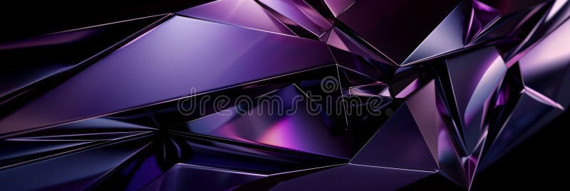 Black Angular Shapes and Lines, Dark Purple Gradient Background and ...