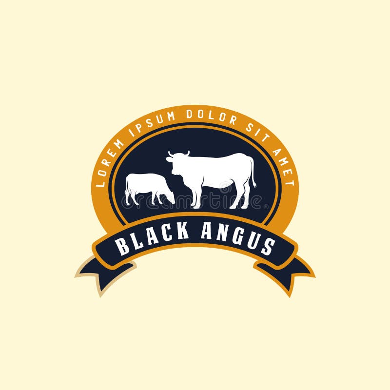 Black Angus Logo Design Template. Cow Farm Logo Design Stock Vector ...