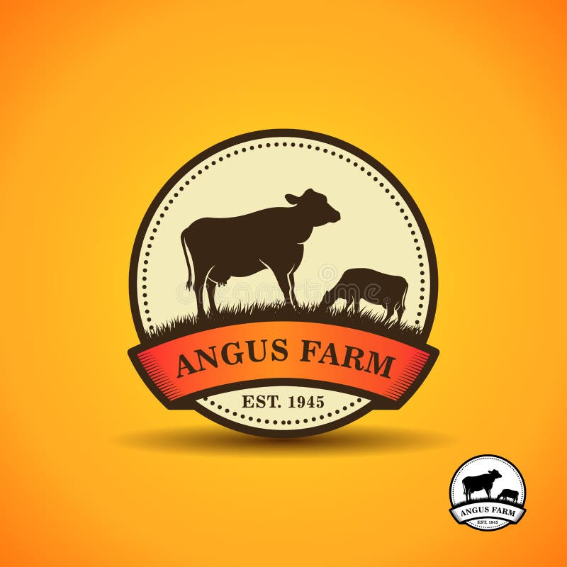Black Angus Logo Design Template. Cow Farm Logo Design Stock Vector ...