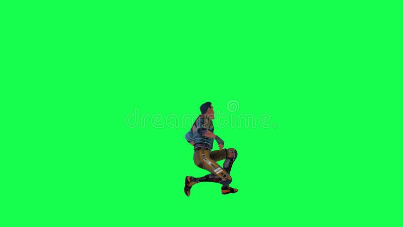 Black Animated Girl Dancing on Green Screen from Opposite Angle Stock ...