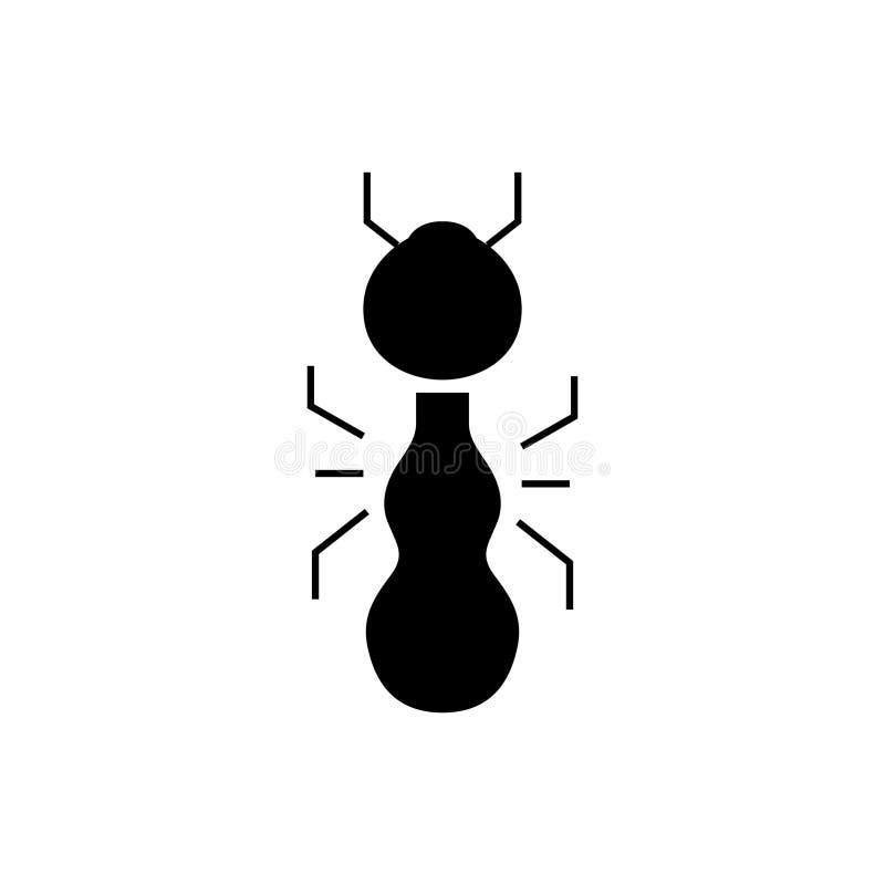 Black Ant Cool Insect Logo Design Flat Vector Stock Vector ...