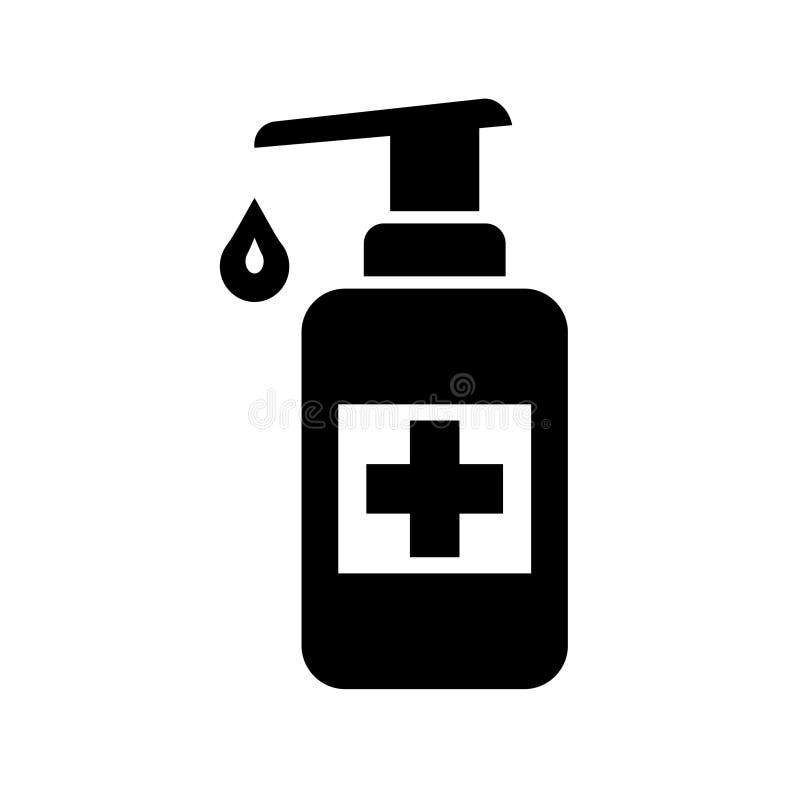Black Antiseptic Vector Icon on White Background. Black Sanitizer Stock ...