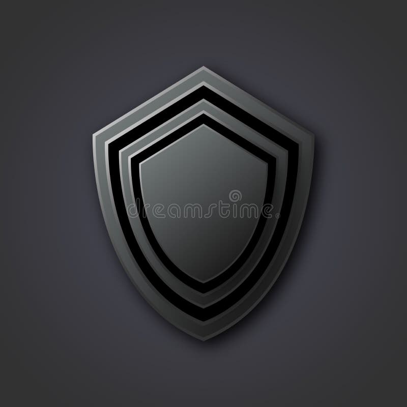 Black Antivirus Shield on a Gray Background Stock Vector - Illustration ...