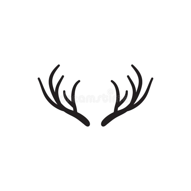 Black Antler Icon Symbol Vector Stock Vector Illustration Of Line