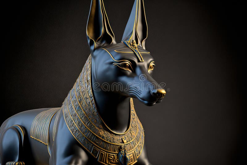 Black Anubis Statue from Ancient Egypt Stock Illustration ...