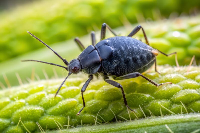 Black Aphid Bug Laughs Village Stock Illustration - Illustration of ...