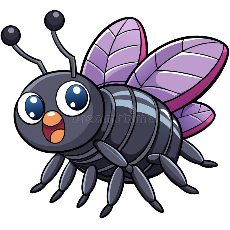 Black Aphid Bug Speaks Vector Kawaii Stock Vector - Illustration of ...