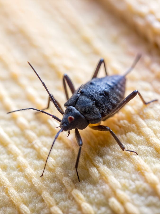 Black Aphid bug walks room stock illustration. Illustration of ...