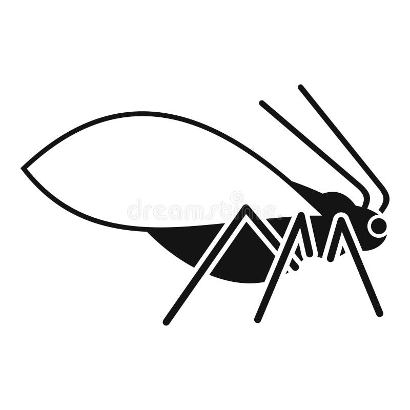 Black Aphid Walking with Long Antennae Icon Stock Vector - Illustration ...