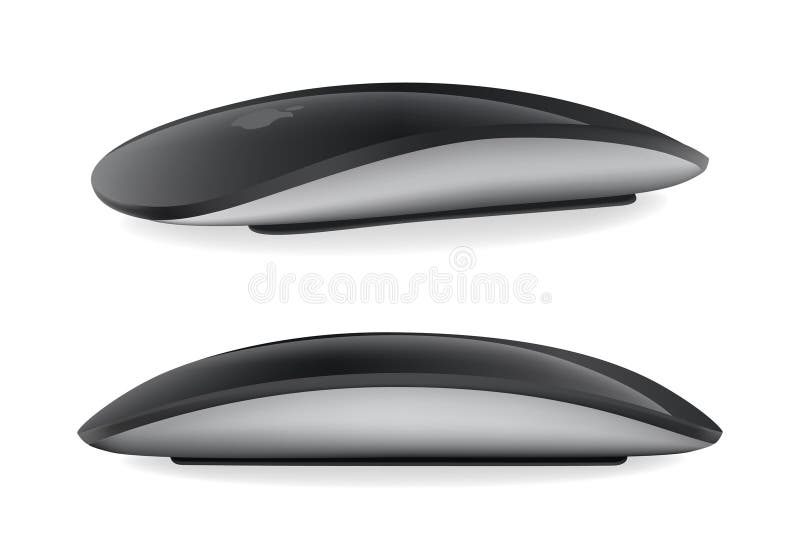 Black Apple Magic Mouse - Black Multi-Touch Surface, on White ...