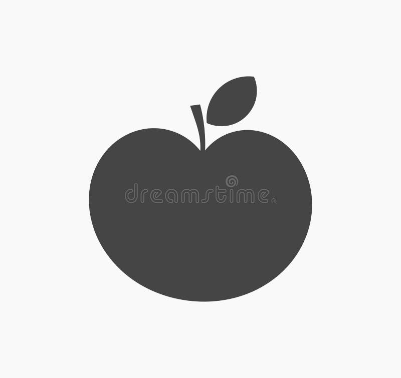 Black apple shape icon stock vector. Illustration of icon - 192780444