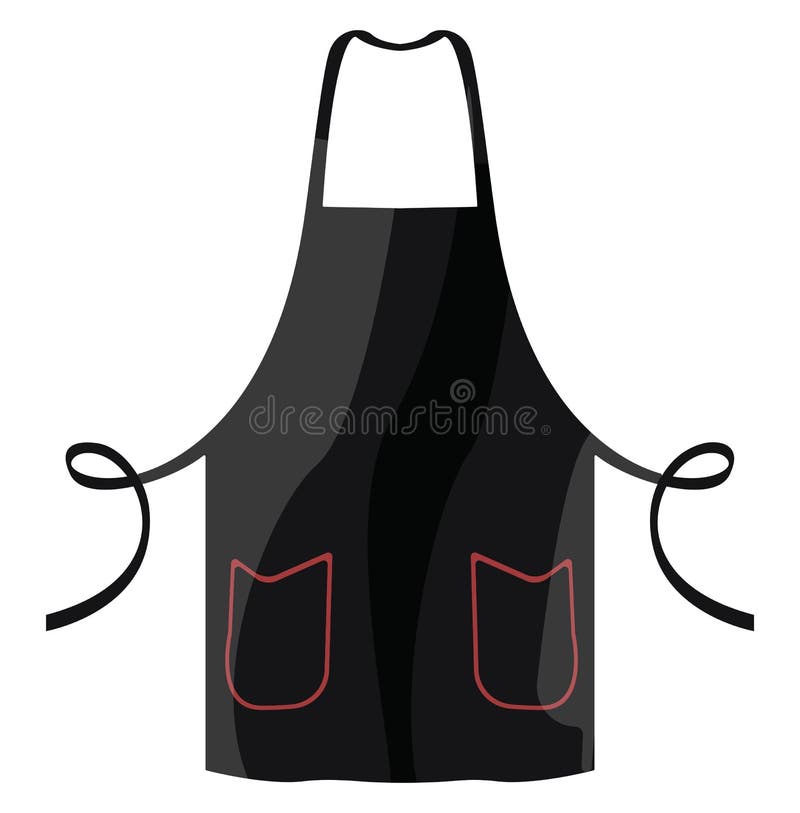 Black Apron with Outsets and Pocket. Vector Illustration Isolated on ...