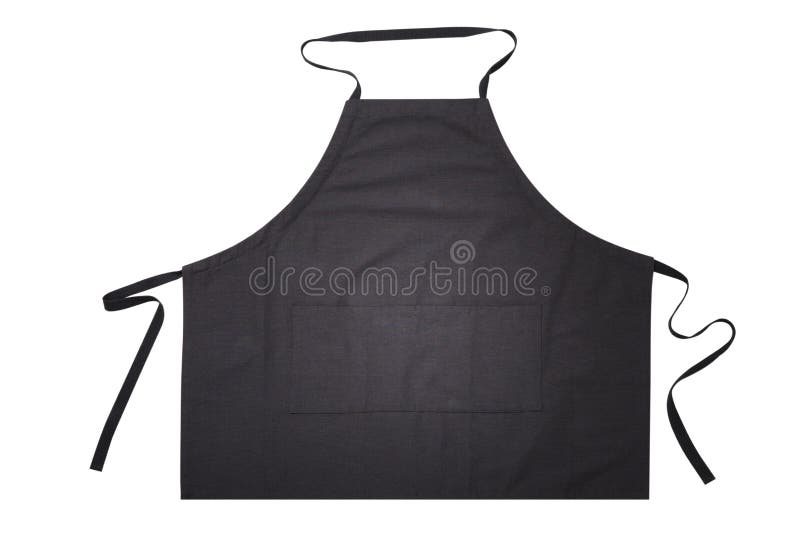 Black and Gray Apron for Kitchen Top View. Isolated on White Background ...