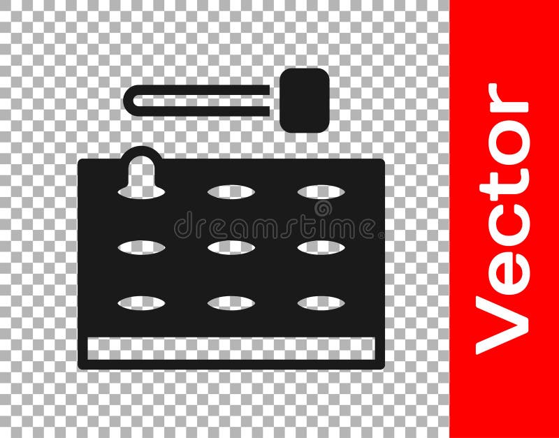 Black Arcade Game Machine With Hammer Icon Isolated On Yellow ...