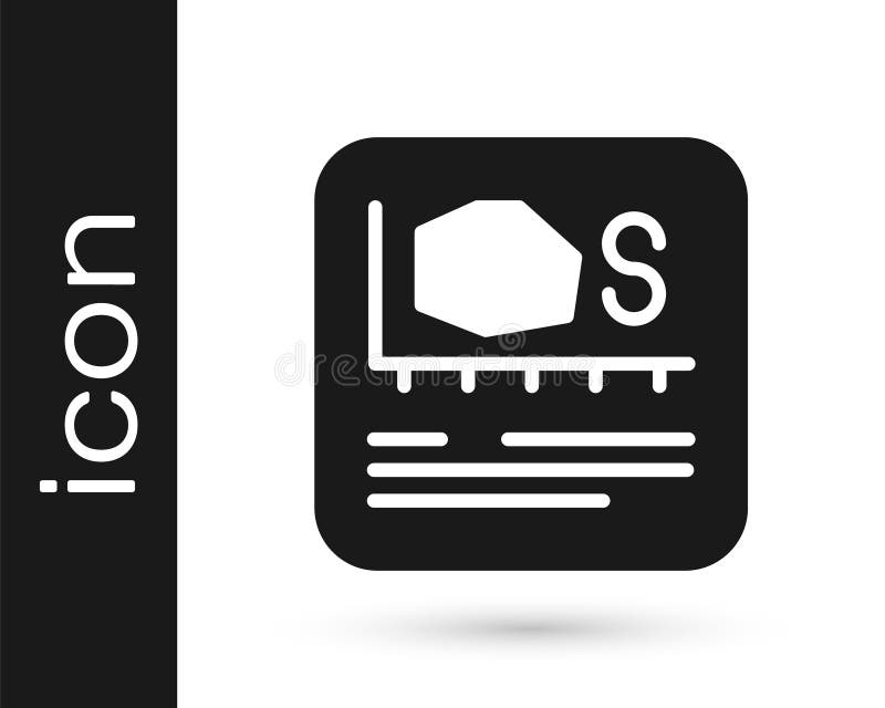 Black Area Measurement Icon Isolated on White Background. Vector Stock ...