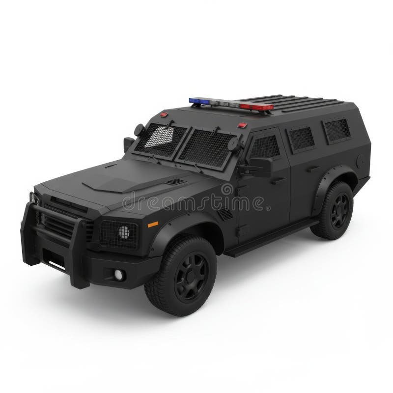 Black Armored Police SUV on White Background Stock Photo - Image of ...