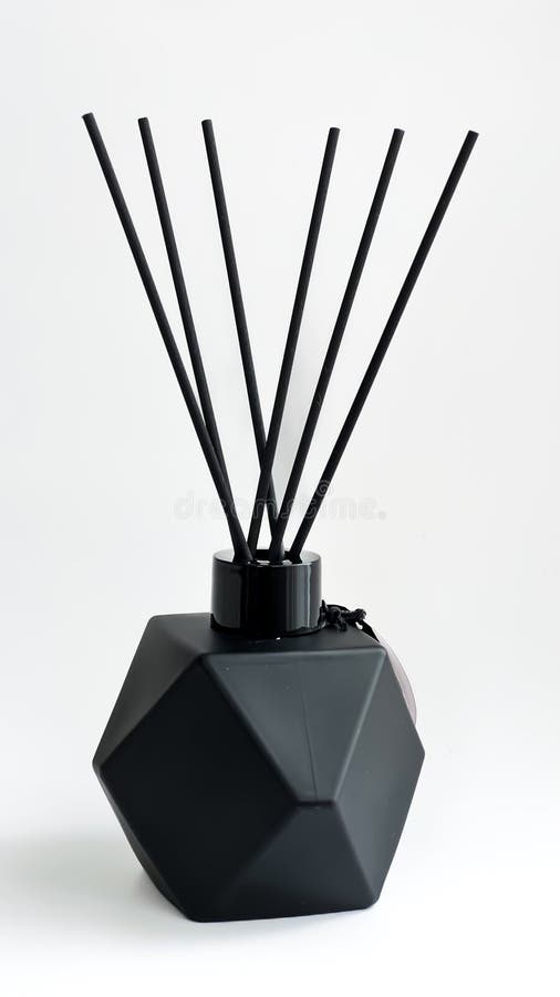 Black Diffuser Bottle on White Background Stock Image - Image of home ...