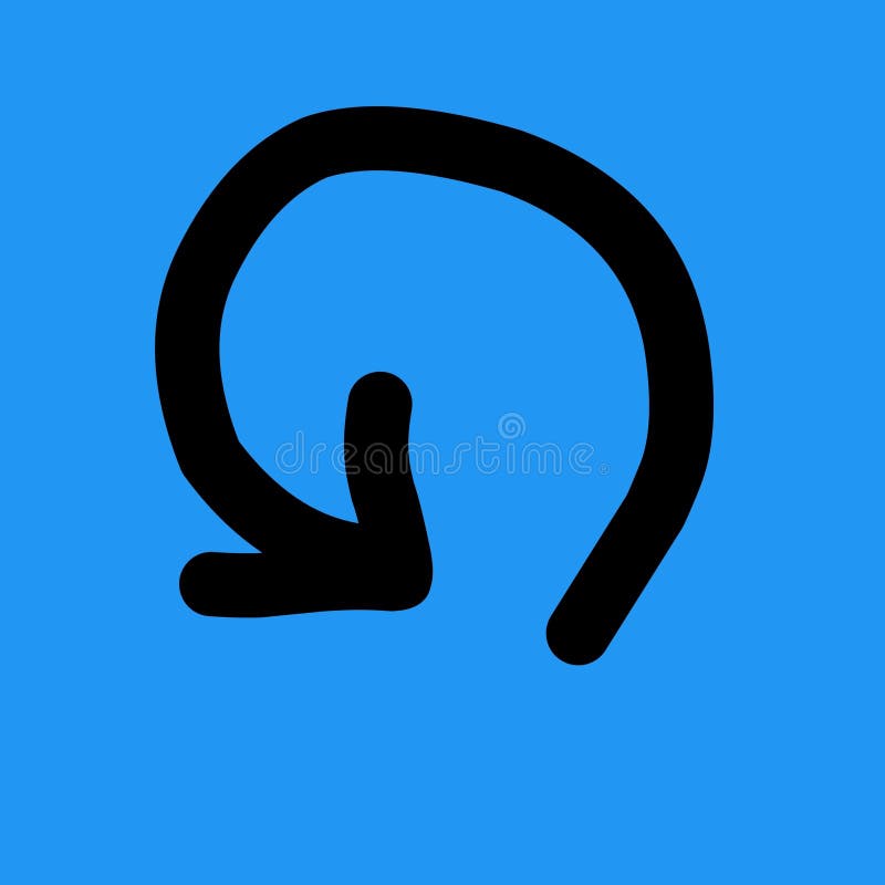 Black Arrow with Blue Isolation Stock Illustration - Illustration of ...