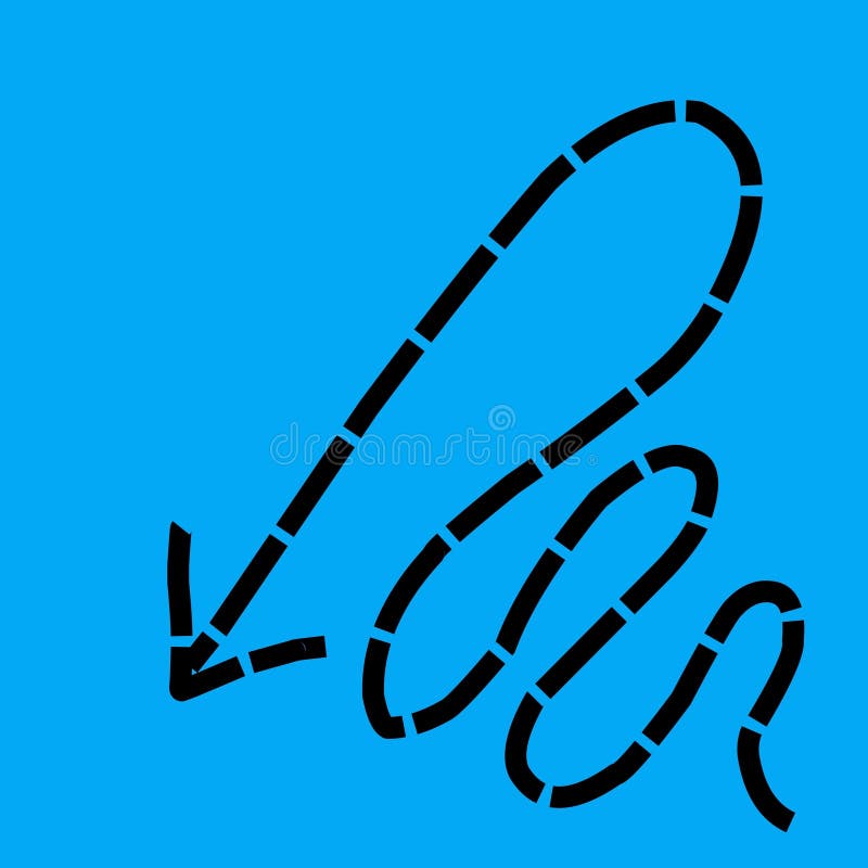 Black Arrow with Blue Isolation Stock Illustration - Illustration of ...