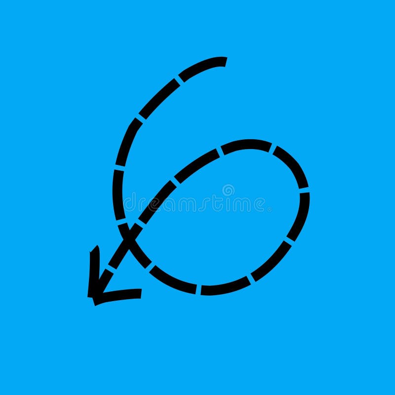 Black Arrow with Blue Isolation Stock Illustration - Illustration of ...