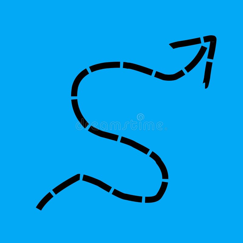 Black Arrow with Blue Isolation Stock Illustration - Illustration of ...