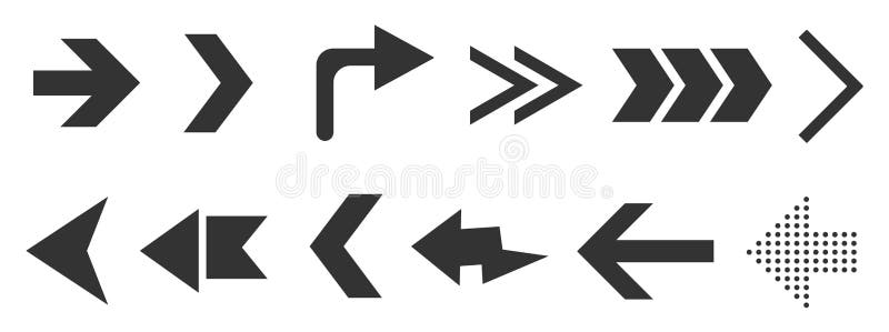 Black Arrow Buttons for Web Design Isolated on White Stock Vector ...