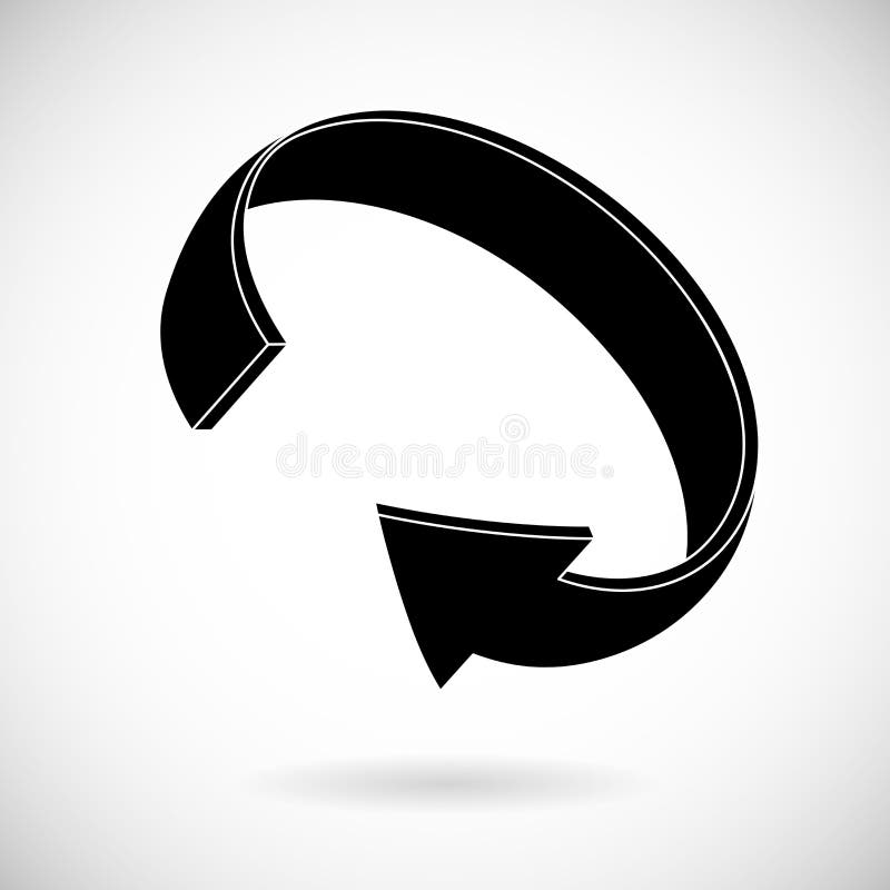 Black Arrow in Circular Motion. Flat Icon Stock Vector - Illustration ...