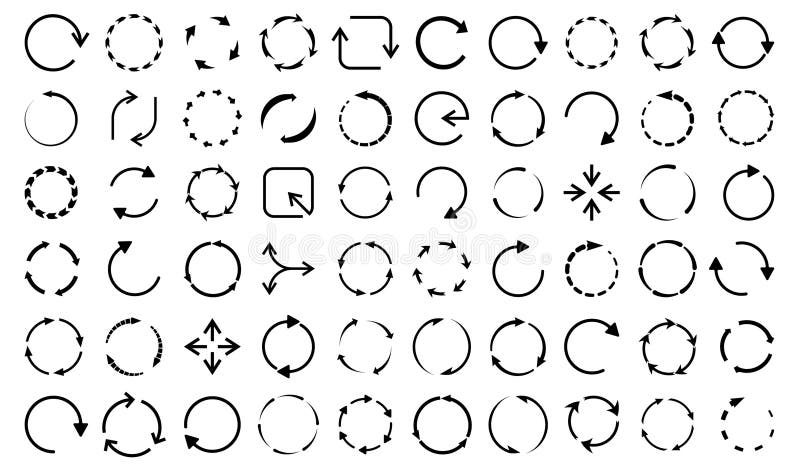 Black Arrow Collection. Circular Arrow Icons Stock Vector ...