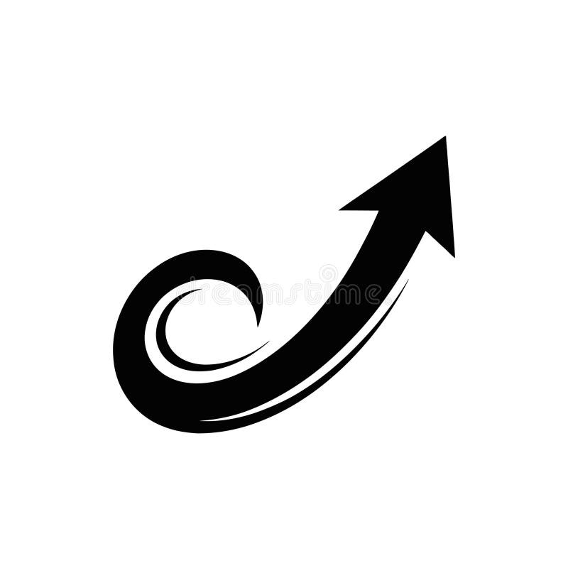 A Black Arrow Curves Upward in a Spiral Motion Giving a Sense of ...
